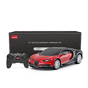 RASTAR Bugatti Toy Car, 1/24 Scale Bugatti Chiron RC Model Car, Red