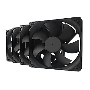 4 Pack Silent Fan for Computer Cases, Mining Rig, CPU Coolers, Computer Cooling Fan, Long Life Bearing, PC Case Fan, 120mm Case Fan High Performance, 4-pin Connector