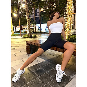 Bona Fide Premium Quality High Waist Biker Shorts for Women with Push Up - Womens Butt Lifting Shorts for Gym, Workout