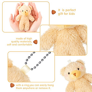 Leyndo 100 Pcs 4.7 Inch Mini Stuffed Bears Bulk Small Bear Plush Toys Soft Tiny Bear Doll for DIY Keychain Baby Shower Birthday Wedding Party Favors Valentine Day Christmas Gifts Bag Charm Supplies