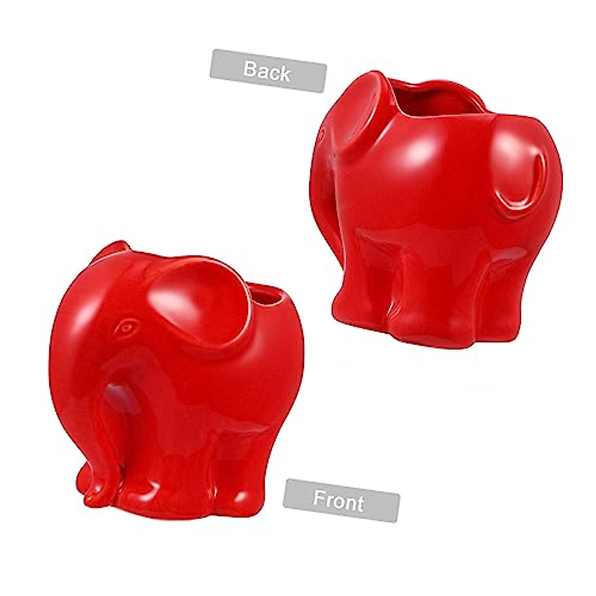 Angoily Plants Outdoor Container for Plant Desktop Decorations Bonsai Red Decor Cartoon Small Office Nursery Cute Pots/Planter/Container Pot Elephant Containers Home Shape Creative Table