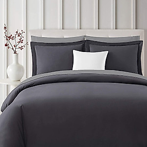 Mellanni Bed Sheet Set + Flannel Duvet Cover Set Bundle&Save - Bundle Includes: 4pcs Bed Sheet Set and 3pcs 100% Organic Cotton Flannel Duvet Cover Set (Queen, Gray)