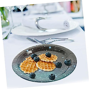 jojofuny 24 Set Space Tablecloth Kids Dinnerware Disposable Paper Plates Party Paper Plate Outer Space Party Decorations Star Plates Fork Paper Tray Tableware Tissue Blue Props Child Abs