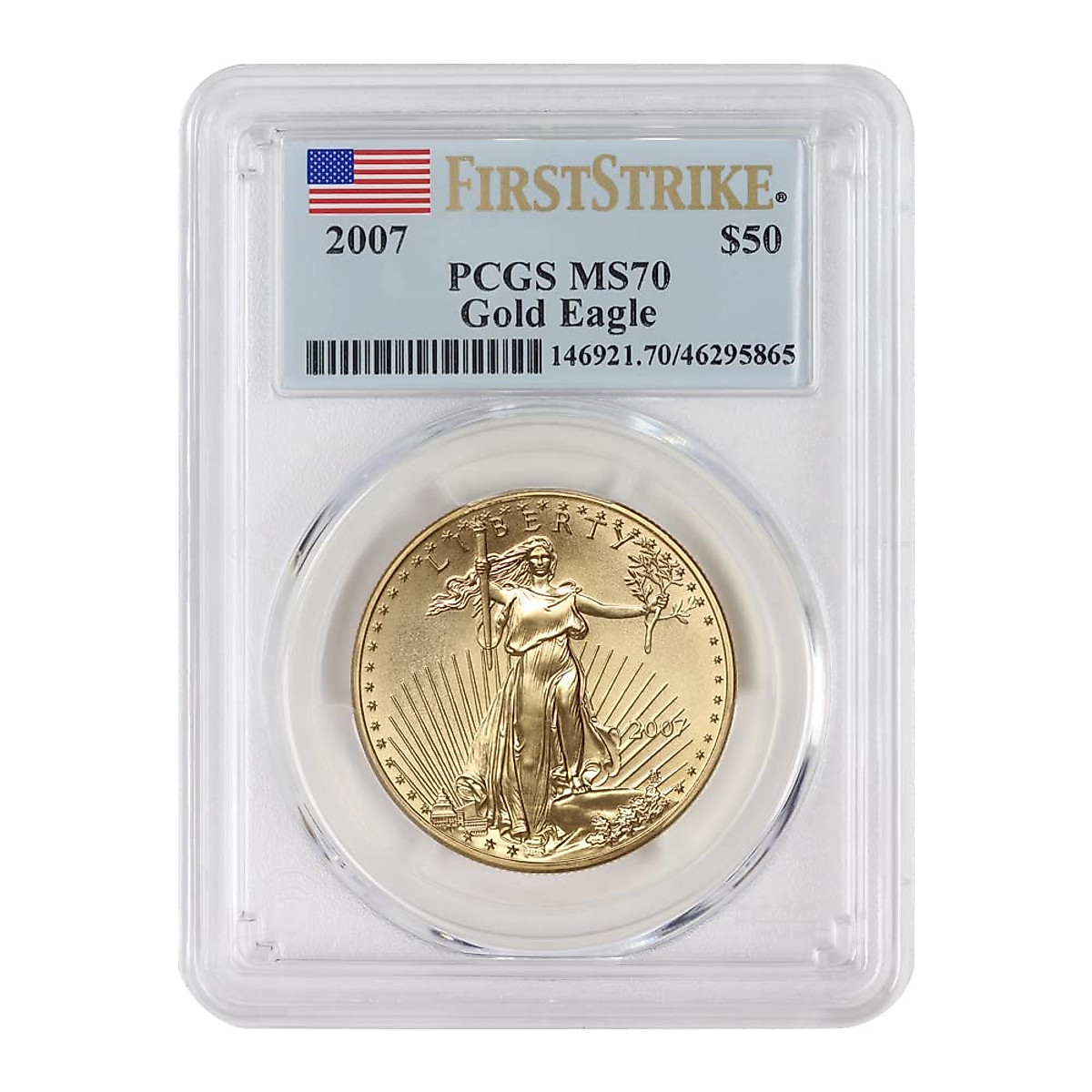 2007 1oz American Gold Eagle MS-70 First Strike by Mint State Gold $50 MS70 PCGS
