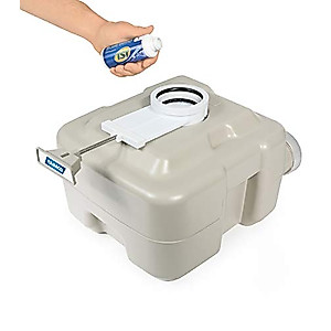 Camco Portable Toilet | Ideal for Camping, RVing, Boating, Road Trips and Other Recreational Activities | 5.3 Gallons, Gray (41541)