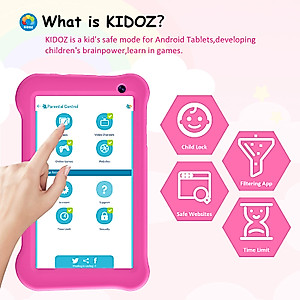 Tablet for Kids, 2GB RAM, 32GB Storage,7 Inch IPS Display, Android 10 Kids Tablet, Parental Control, Tablet with Kids-Proof Case, Pink