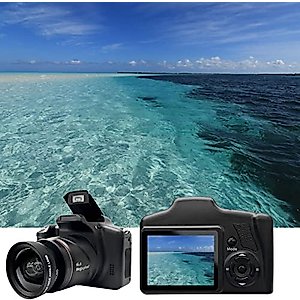 Digital Camera for Kids, 16MP Video Camera with 2.4 Inch LCD Screen 16X Digital Zoom, Small Camera Electronic Anti-shake, Time-lapse Automatic Shooting, Wide-Angle Lens, Gift for Boys Girls (Black)