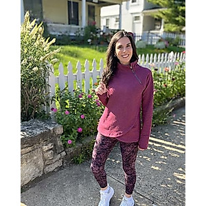 RBX Active Women's Quarter Zip Mock Neck Long Sleeve Fleece Pullover Sweatshirt With Pockets Blue F21 M