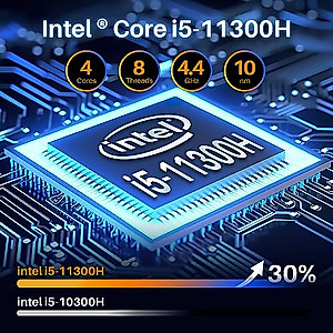 Trycoo HI-3 Mini Desktop Computers, 16GB RAM 512GB M.2 SSD Mini PC,Intel Core i5-11300H CPU and GeForce MX450 Graphics, Support 4K UHD/HDMI 2.0/LAN/Dual Wi-Fi 6
