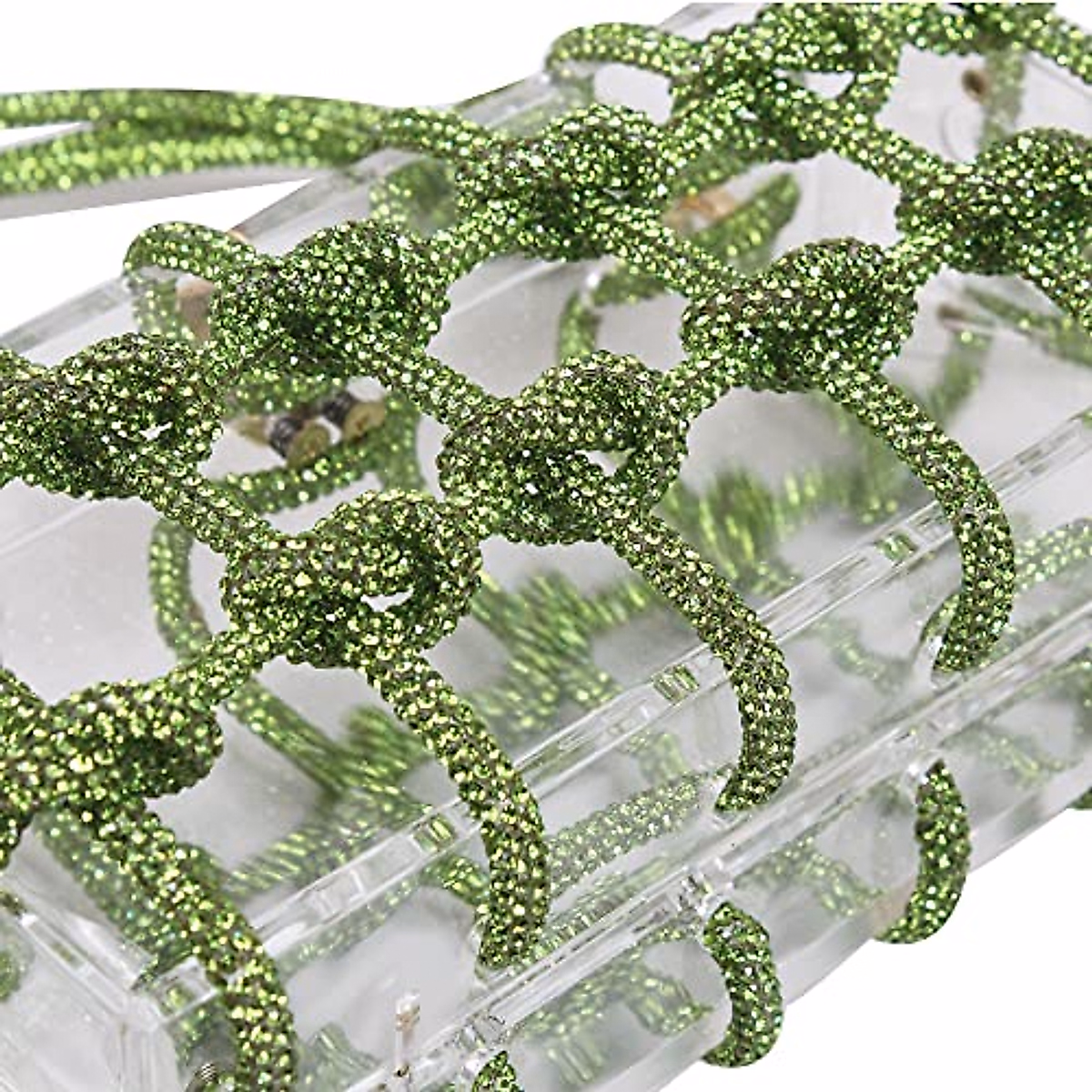 Diamante hand Bag. Rhinestone Evening bag. Hardbodied acrylic handbag. Gift for her. Sparkling rope handbag(Green