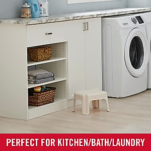 Rubbermaid Roughneck Step-Stool, Bisque, Lightweight, Holds up to 300 pounds, Ideal for Kitchen-Bath, Skid-Resistant