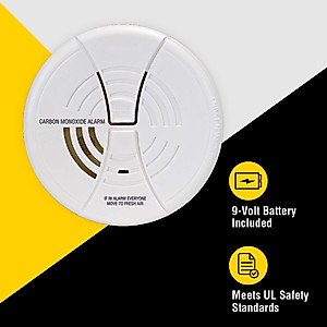 FIRST ALERT CO250B Family Gard Basics Carbon Monoxide Alarm 4-Pack | Battery Operated Carbon Monoxide Detector , White