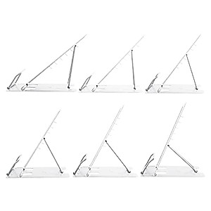 Honagu Book Stand Metal Desk Book Holder, Book Holders for Reading Hands Free, Adjustable Cookbook Documents Holder, Portable Bookstand for Music Books, Textbook, Recipe,Tablet, Ipad (White)