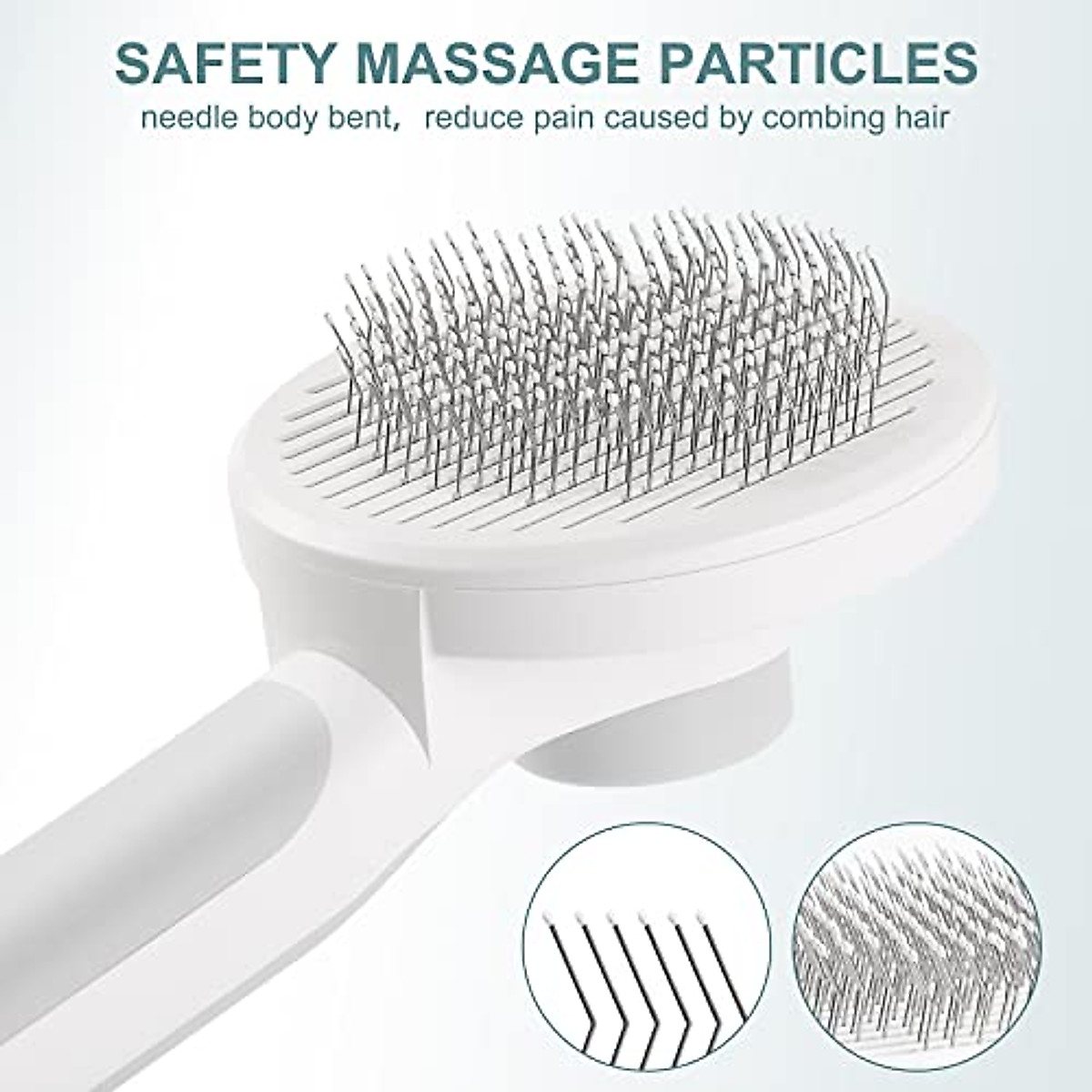 AUBERRY Self Cleaning Slicker Brush,Long & Short Hair Pets Gently Removes Loose Undercoat, Mats and Tangled Hair Dog & Cat Grooming Brush, Skin Friendly(GREY)