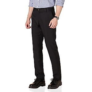 Amazon Essentials Men's Slim-Fit Flat-Front Dress Pant, Black, 34W x 32L