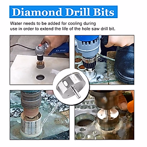 Luomorgo 75mm/3 inch Diamond Hole Saw, 1.1 inch Cutting depth Diamond Diamond Drill Bits for Glass Ceramic Marble Porcelain Tile Granite Quartz Gemstone