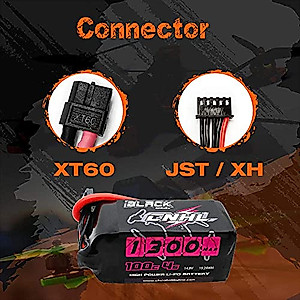 CNHL 1300mAh 4S Lipo Battery 14.8V 100C (Burst 200C) with XT60 for FPV Racing Helicopter Airplane UAV Racing Drone Battery RC Quadcopter(2 Packs)