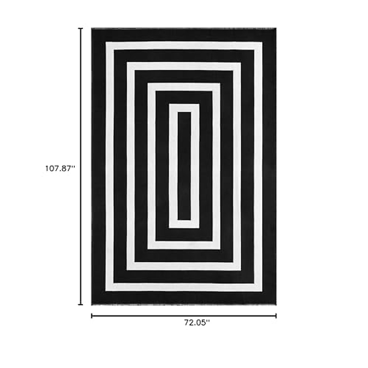 Lahome Black and White Outdoor Rug, Area Rug 6x9 Indoor Outdoor Patio Rug Washable Woven Cotton Rug for Living Room, Large Farmhouse Geometric Outdoor Rug 6x9 Floor Carpet for Dining Backyard