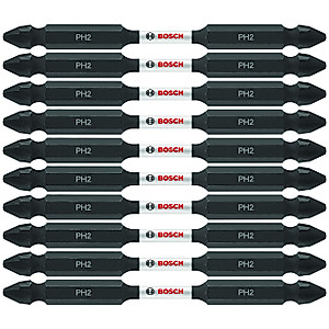 BOSCH ITDEPH235B 10-Pack 3-1/2 In. Phillips #2 Impact Tough Double-Ended Screwdriving Bits