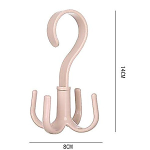 WOIWO 4 PCS Creative Rotary Gook Four-Claw Multi-Function Hook Nail Free Plastic Tie Hook for Storage and Hanging