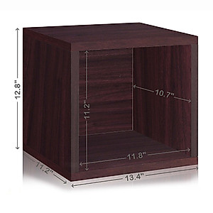 Way Basics,1 shelves Eco Stackable Storage Cube, Cubby Organizer (Tool-Free Assembly and Uniquely Crafted from Sustainable Non Toxic zBoard paperboard), Espresso (11.2"D x 12.8"W x 13.4"H)