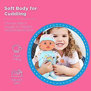 Liberty Imports 2 Pack Twin Baby Dolls Playset - 12" Realistic Soft Body Talking Newborn Boy & Girl Toy Dolls with Magic Milk Bottles Accessories for Kids Imaginative Pretend Play Nursing