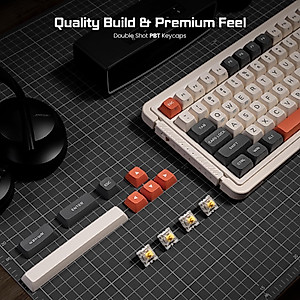 ROYALAXE L98 Wireless Mechanical Keyboard with 1.14” TFT LCD, Hot-swappable RGB Keyboard w/Gateron G Yellow Pro Switches, Bluetooth/2.4G/Wired, Gasket Mount, PBT Keycaps, Pebble White