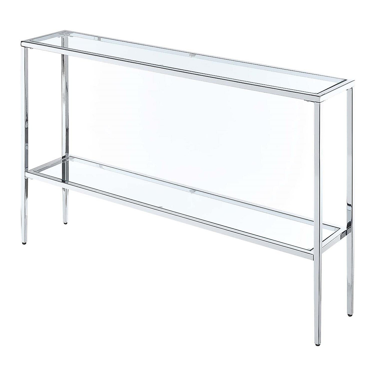 Convenience Concepts Nadia Chrome Console Table, Clear Glass / Chrome
