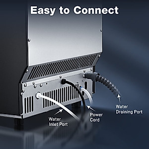 FREE VILLAGE Commercial Ice Maker Machine, 100lbs/Day, 45 Ice Cubes/Batch in 11-18 Mins, Self-Cleaning, Advanced LCD Panel, Stainless Steel, Freestanding Ice Maker for Home Office Restaurant Bar Party