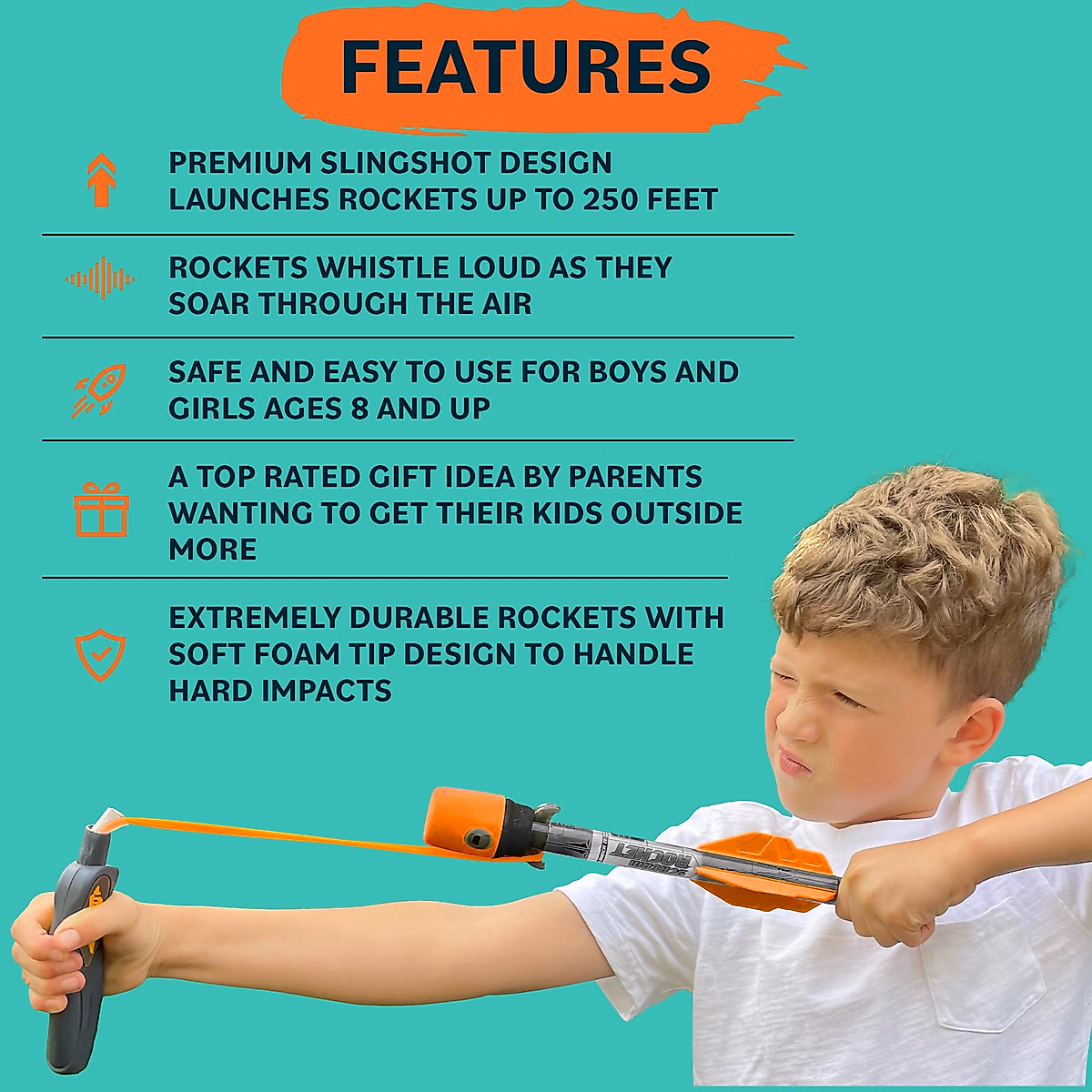 Toy Rocket Launcher for Kids: Outdoor Toys Slingshot Rockets Launchers - Best Gifts for Boys & Girls All Ages 8 & Up - Stocking Stuffers & Teen Boy Gifts for 8 9 10 11 12 13 Year Old Boys Gift Ideas
