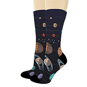Galaxy Gifts Planet Sock Space Related Gifts for Astronomers Space Socks 1-Pair Novelty Crew Socks