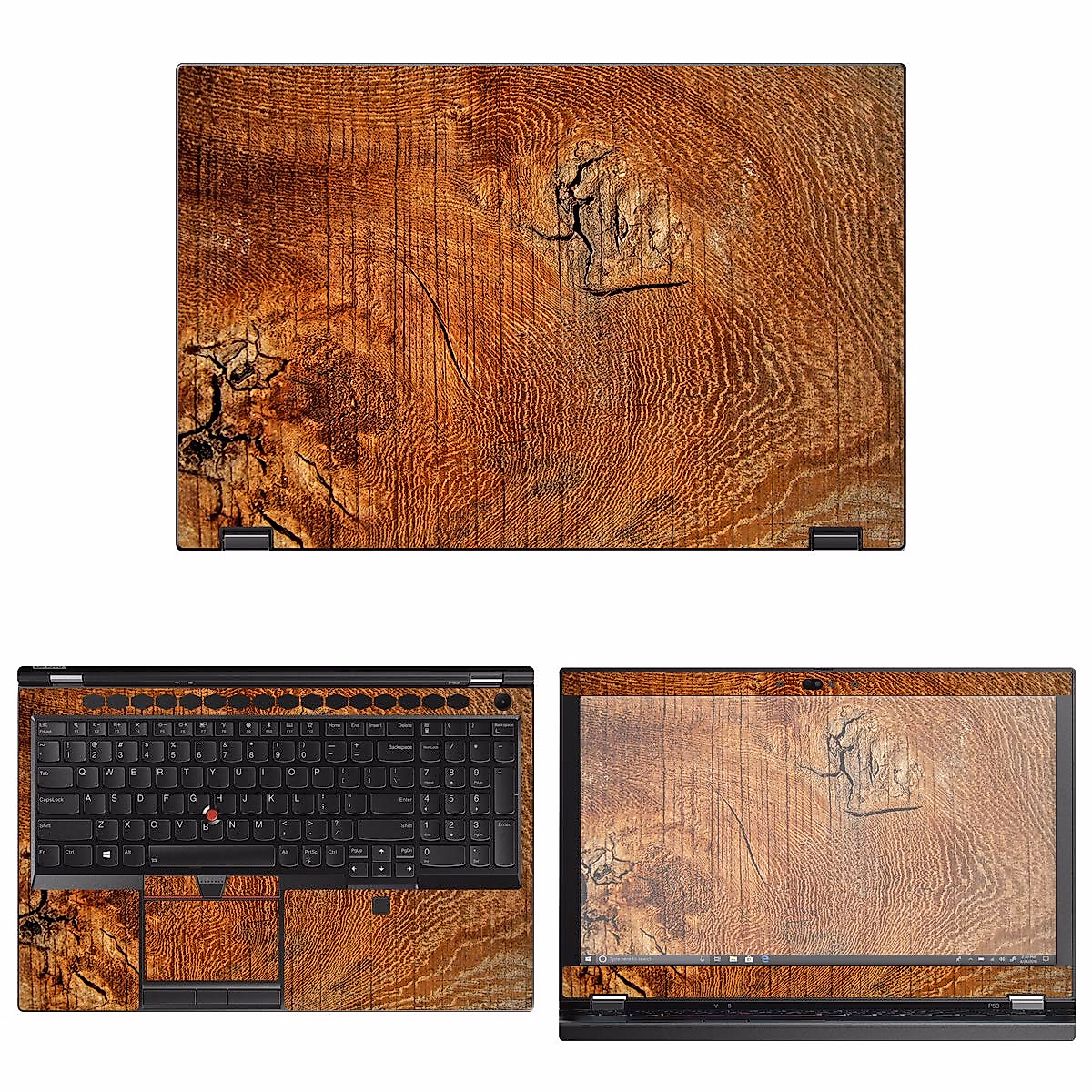 Decalrus - Protective Decal Wood Burl Skin Sticker for Lenovo ThinkPad P53 (15.6" Screen) case Cover wrap LEthnkpd15_P53-153