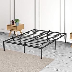 Alkmaar Full Bed Frame,14 Inch Black Metal No Box Spring Needed Full Size Platform Bed Frame (Full)