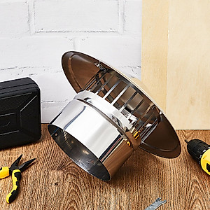 Tandefio 6 Inch Cone Top Chimney Cap Stainless Steel Cone Cap with Screen Chimney Cover Outside Roof Silver Fireplace Screen Cover Exterior Stove Pipe Topper for Vent Flue Family Kitchen Cooking