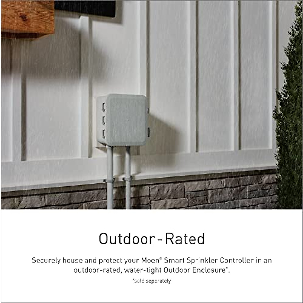 Moen WICNT008G1USA 8-zone Smart Sprinkler Controller, WI-FI Connectible, Automatic Water Timer, Smart Irrigation System, Scheduling, Adjustable, Shutoff, Easy to Install