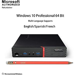 Lenovo ThinkCentre M700q Desktop Mini Computer Intel i5-6500T 4K, 32GB DDR4 RAM New 512GB SSD, Built-in AX210 Wi-Fi 6E, HDMI Win10 Pro, Wireless Keyboard with Touchpad, HTPC Combination(Renewed)