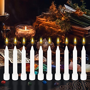 Mega Candles 10 pcs Unscented White 5 Inch Taper Candles, Multi Purpose, Household General Usage, Emergency Lighting, Church, Prayer Vigils, Religious Ceremonies