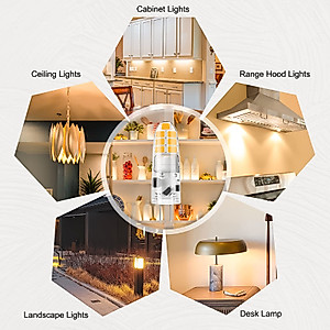 DiCUNO G4 LED Bulb 12V, JC Bi-Pin Base Light Bulbs 2W, Warm White 3000K, 20W T3 Halogen Replacement Bulb for Landscape Light, Under Cabinet Light, Chandelier, Non-dimmable, Pack of 10