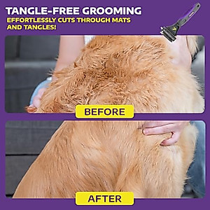 Hertzko Cat Dematting Tool Double Sided Dog and Cat Dematting Comb - for All Pets - Effortlessly Removes Tangles, Mats, and Loose Fur - Safe, Easy Grooming for Cats and Dogs