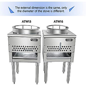 Kitma 13" Gas Wok Range - Commercial Natural Gas Restaurant Equipment, 95,000 BTU