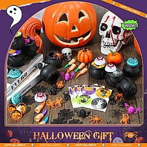 Jerify 480 Pieces Halloween Party Favors 50 Pack Prefilled Small Witch Cauldron Halloween Toys Bulk Halloween Goodie Fillers Halloween Prizes Gifts for Trick or Treat