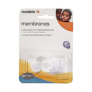 Medela Spare Membranes, Breast Pump Replacement Parts, Made Without BPA, Authentic Medela Spart Parts, White,6 count(Pack of 1)