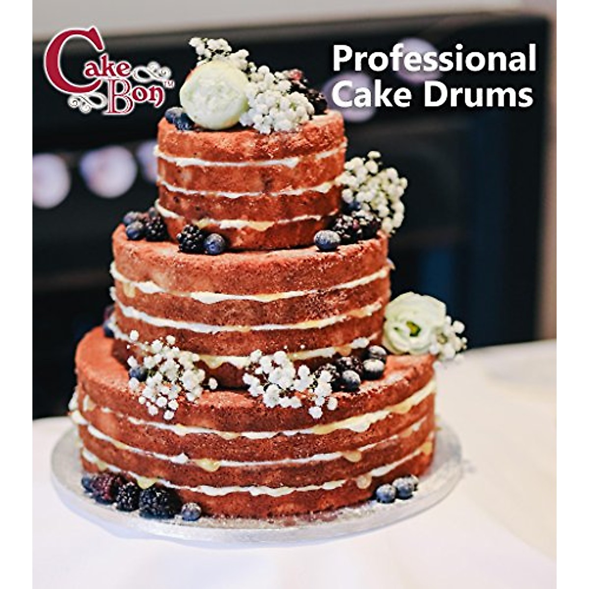 Cakebon Cake Drums Round 10 Inches - (Silver, 1-Pack) - Sturdy 1/2 Inch Thick - Professional Smooth Straight Edges