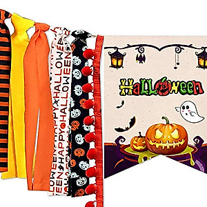 LLAMATIVO Halloween Decoration Banner Party Supplies with Pumpkin Ghost Banner - Halloween Decor Durable Trick or Treat Banner Halloween Home Office Party Decor Halloween Decorations Outdoor