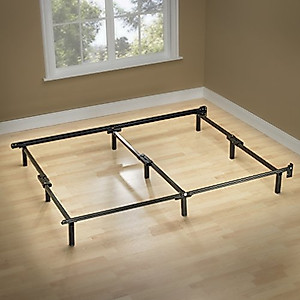 Zinus Michelle Compack 9-Leg Support Bed Frame, for Box Spring and Mattress Set, Full, Black (AZ-SBF-07F) & SmartBase Headboard and Footboard Brackets, Set of 2