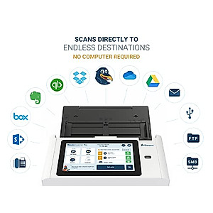 Raven Pro Max Document Scanner - Huge Touchscreen, High Speed Color Duplex Feeder (ADF) + Flatbed Combo, Wireless Scan to Cloud, WiFi, Ethernet, USB, Home or Office Desktop