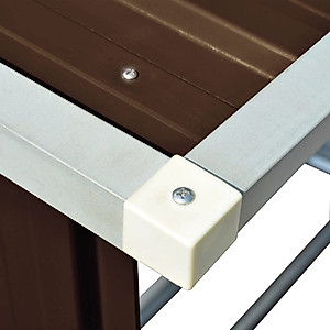 vidaXL Garden Log Storage Shed - Compact, Waterproof Wood Storage with Ventiliated Design - Galvanized Steel - Brown - 64.2" x 32.7" x 60.6"