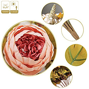 Luyue Vintage Artificial Peony Silk Flowers Bouquet Home Wedding Decoration -Light Pink