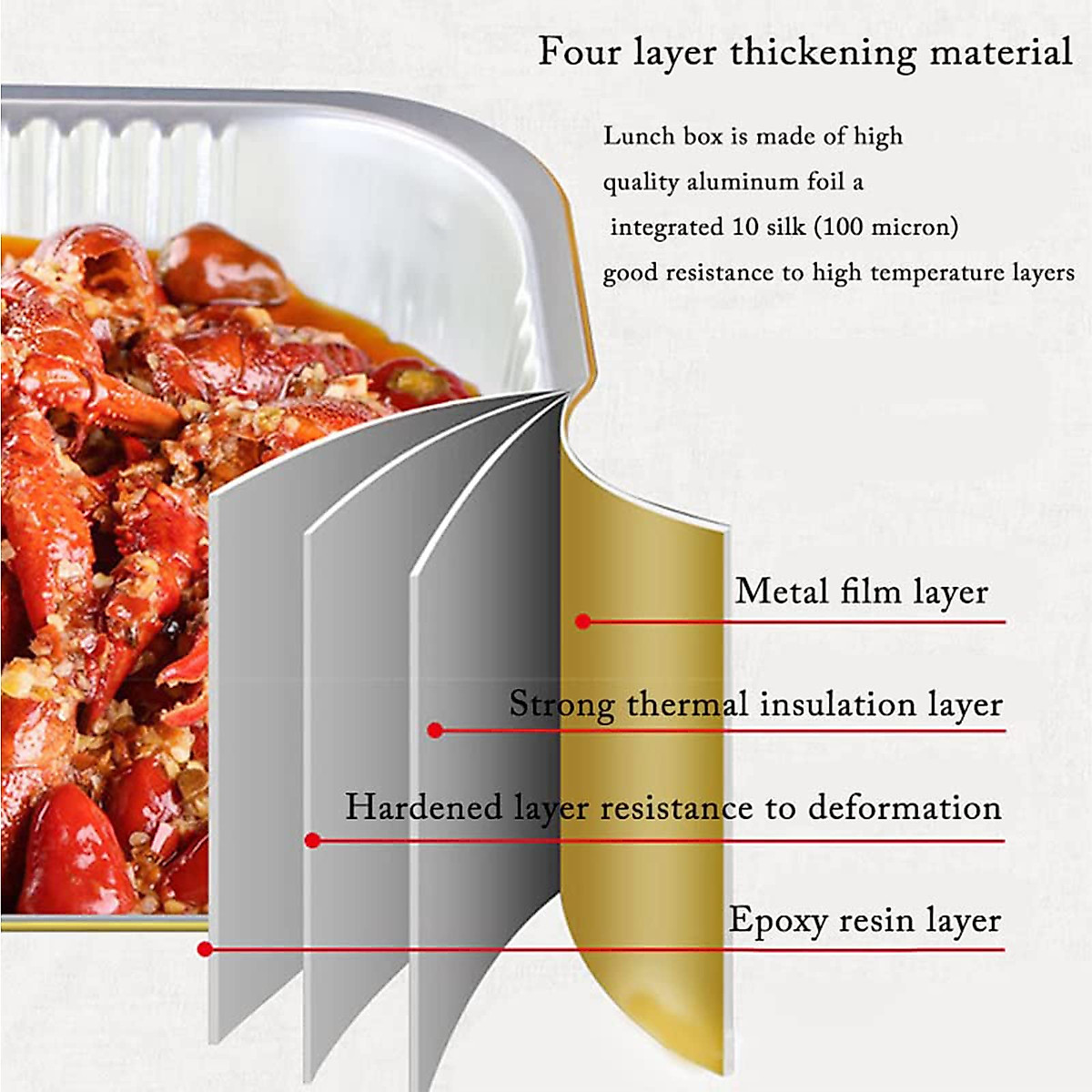 SuiXinCook Gold Aluminum Foil Baking Pan with lids Heavy Duty 9"×13"(10pack+10Lids), Double thickening, Disposable cake pans,Microwave oven safetyle. for Cooking,，Heating,Storage, BBQ