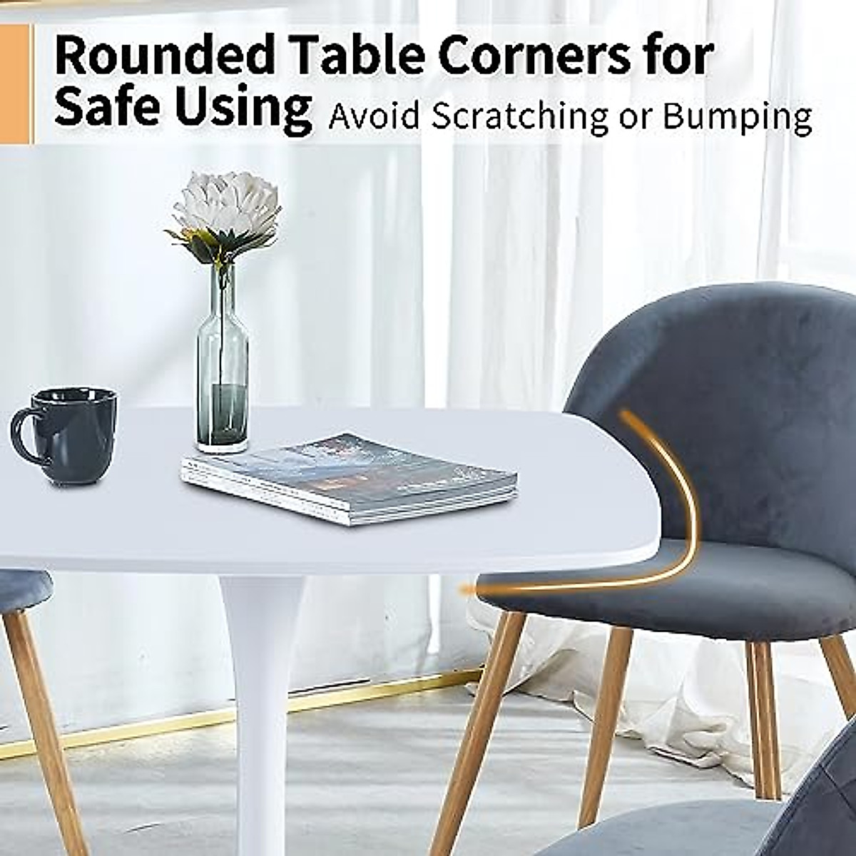 ANDORON Square Dining Table, 32 Inches Kitchen Tulip Table for 2-4 People with MDF Top and Metal Base, Modern Small Space Room Circle Table, End Table Leisure Coffee Side Table (32" - Square, White)